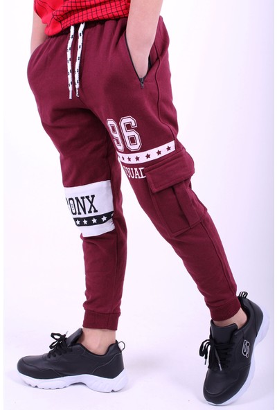 Fyk Kids Erkek Çocuk Bordo Kargo Cepli Baskılı Eşofman Altı Fyk Kids Erkek Çocuk Bordo Kargo Cepli Baskılı Eşofman Altı