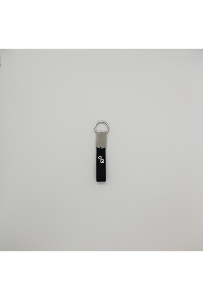 Le'Piels Siyah Deri Gövdeli Çelik Anahtarlık