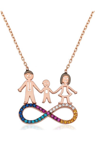 Gumush Gumush sonsuzluk Aile Bayan Gümüş Kolye