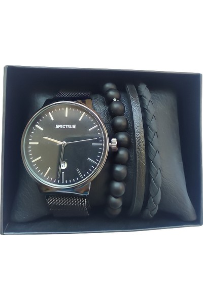 Spectrum Siyah Renk Metal Kordonlu Erkek Kol Saati Seti Spectrum Siyah Renk Metal Kordonlu Erkek Kol Saati Seti
