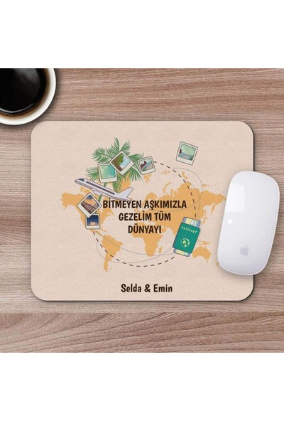 E-Hediyeci Kişiye Özel Romantik Tasarımlı Mousepad - R28