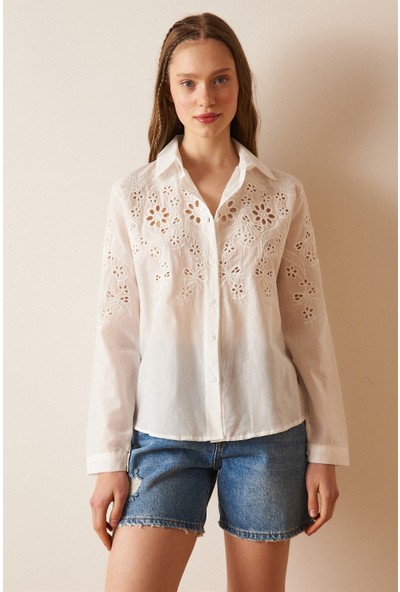 Never More Güpür Detaylı Salaş Gömlek