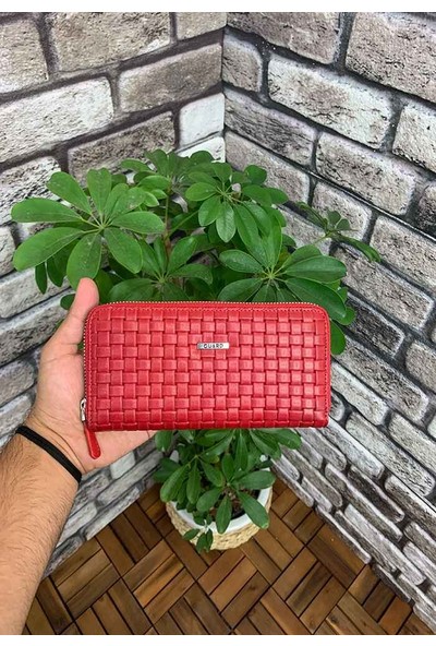 Asyaclub Hakiki Deri Kadın Kırmızı Örgü Desenli Yatay Cüzdan Asyaclub Hakiki Deri Kadın Kırmızı Örgü Desenli Yatay Cüzdan