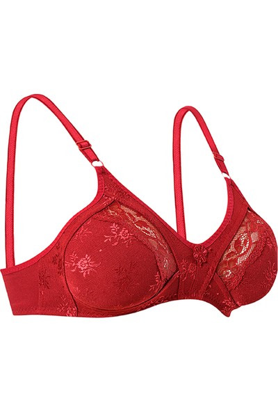 Royaleks Toparlayıcı Lez Ara Dantel Sütyen Bordo