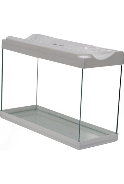 Girist Pet Renkli LED Işıklı Akvaryum 30 cm Beyaz