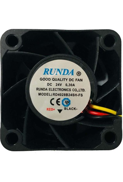 Runda 40X40X28MM 24V 0.30A 14500RPM Rulmanlı Kare Fan