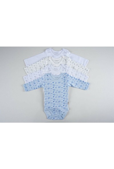 Miniko Kids Babytoo 4'lü Karışık Desenli Uzun Kollu Bebek Çıtçıtlı Badi