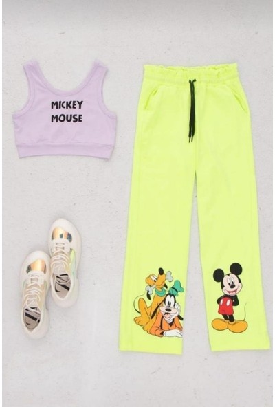 Riccotarz Kız Çocuk New Mickey Mouse Neon Alt Üst Takım
