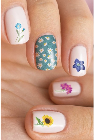 Artikel Botanik Tırnak Dövmesi, Tırnak Tattoo, Nail Art, Tırnak Sticker