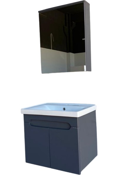 Gardenya Antrasit Banyo Dolabı 65CM Gardenya Antrasit Banyo Dolabı 65CM