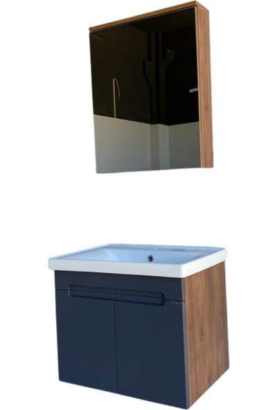 Destan Antrasit Banyo Dolabı 65CM Destan Antrasit Banyo Dolabı 65CM