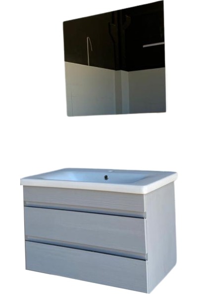 Belinza Manolya Gümüş Banyo Dolabı 80CM