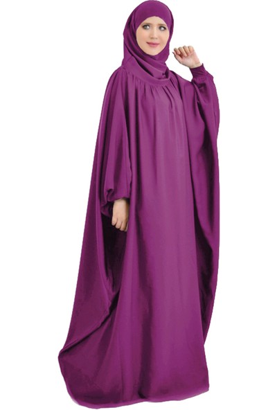 Janae 2 Parça Namaz Elbise ve Başörtüsü Seti L Beden - Mor (Yurt Dışından)