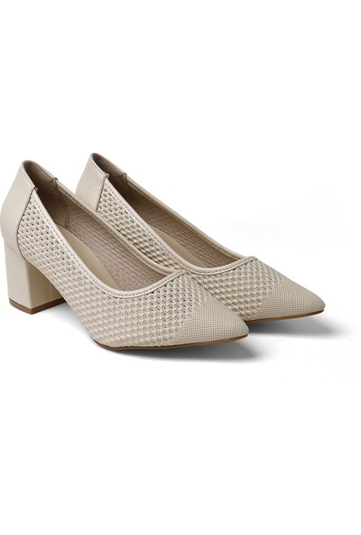 Sapin Kadın Kalın Topuklu Baskılı Ayakkabı (Tam Kalıp Kullandığınız Beden Önerilir) 72604