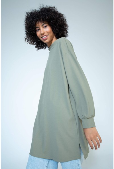 DeFacto Relax Fit Yarım Balıkçı Yaka Krep Sweatshirt Tunik X7947AZ22SM DeFacto Relax Fit Yarım Balıkçı Yaka Krep Sweatshirt Tunik X7947AZ22SM