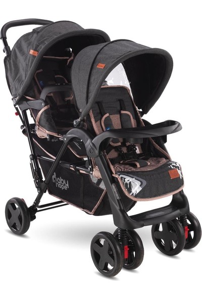 BabyHope P-738 Ikiz Puset | Arka Arkaya Ikiz Bebek Arabası Kahve BabyHope P-738 Ikiz Puset | Arka Arkaya Ikiz Bebek Arabası Kahve