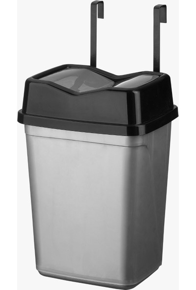 Çavdar Group Metal Askılı Asılabilir Plastik Çöp Kovası 5 lt Metalik Gri