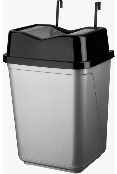 Çavdar Group Metal Askılı Asılabilir Plastik Çöp Kovası 20 lt Metalik Gri