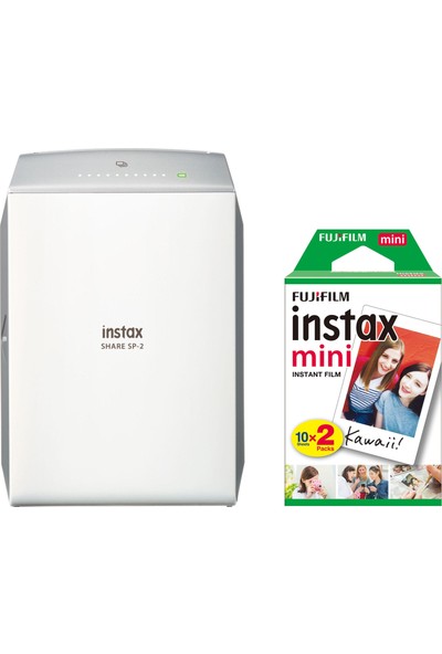 Instax Mini Share Sp-2 Silver Akıllı Telefon Yazıcısı ve 20'li Film Instax Mini Share Sp-2 Silver Akıllı Telefon Yazıcısı ve 20'li Film
