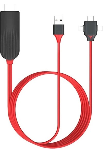 Winex L7 3in1 Lightning/type-C/micro To 4K Ultra HDMI Kablo Winex L7 3in1 Lightning/type-C/micro To 4K Ultra HDMI Kablo
