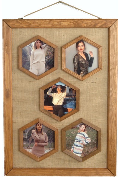 Ebruli Doğal Ahşap Petek Çerçeve