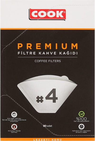 Cook Premium Filtre Kahve Kağıdı - Ebat 4