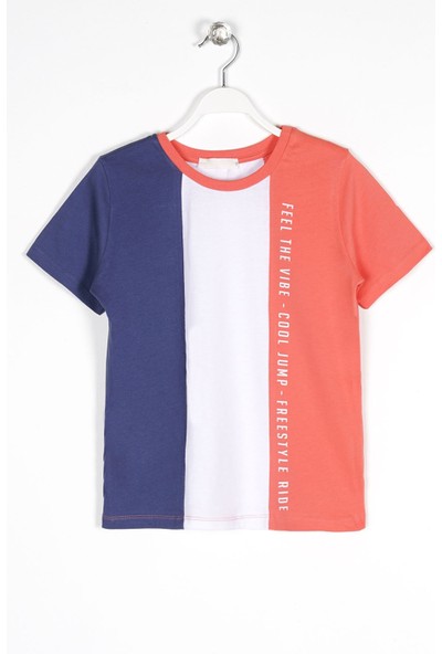 Erkek Çocuk Feel The Vibe Baskılı Çift Renkli Tshirt 9-12 Yaş Erkek Çocuk Feel The Vibe Baskılı Çift Renkli Tshirt 9-12 Yaş