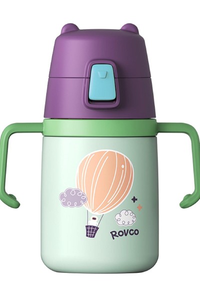 Rovco Çocuk Boyun Askılı 330 ml Pipetli Paslanmaz Çelik Termos 3 Renk Rovco Çocuk Boyun Askılı 330 ml Pipetli Paslanmaz Çelik Termos 3 Renk