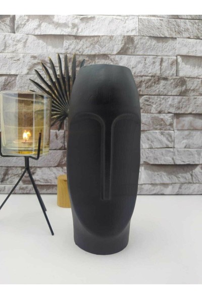 Isem Stoneface Siyah Yüz Uzun Vazo
