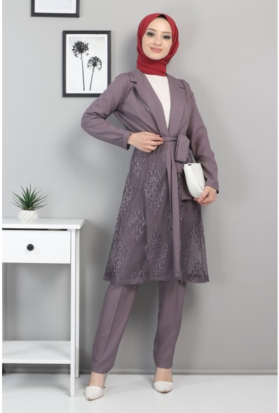 Moda Mihram Dantelli Takım Antrasit