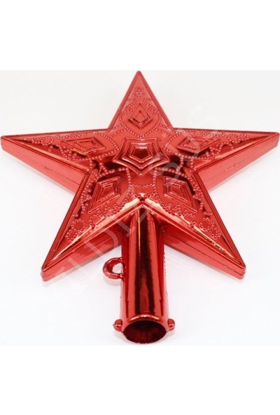 Pazariz Yılbaşı Ağacı Tepe Yıldızı Süs Kırmızı