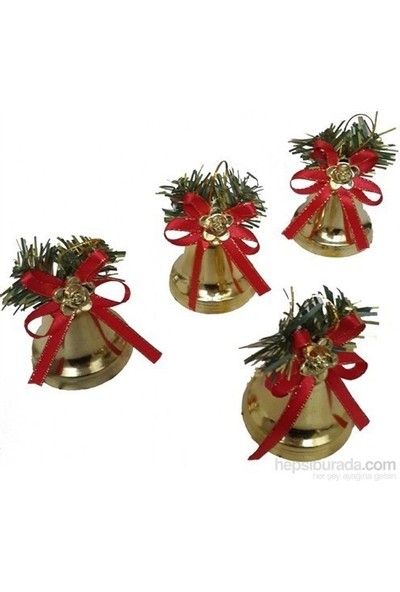 Pazariz 4 Lü Sarı Çan Yılbaşı Süsü