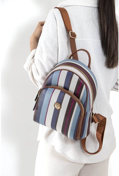 Silver Polo Mix Tek Bölmeli Kadın Sırt Çantası SP1062