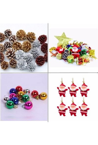 Pazariz Yılbaşı Çam Ağacı Süsü Cici Top,hediye Paketi,kozalak