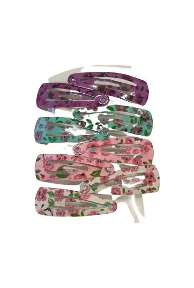 Çiçek Desenli 8li Çıtçıtlı Toka