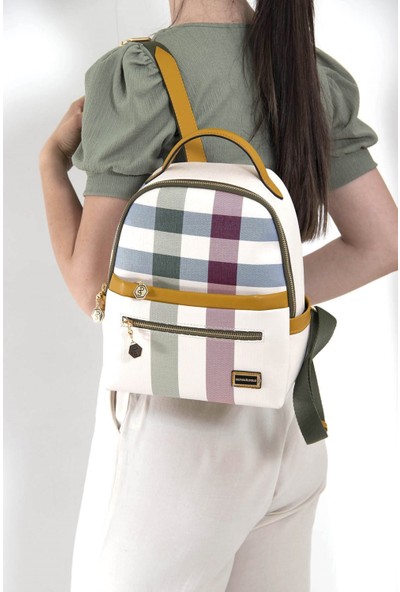 Silver & Polo Silver Polo Krem Tek Bölmeli Kadın Sırt Çantası SP1061