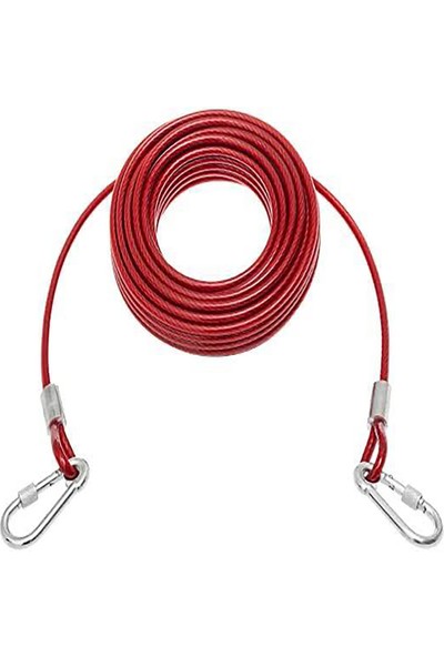 Lidersan Çelik 6 mm 9 Metre + 2 Vidalı Karabina Köpek Bahçe Bağlama Lidersan Çelik 6 mm 9 Metre + 2 Vidalı Karabina Köpek Bahçe Bağlama