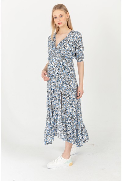 Lyn Mama Katha Elbise - Mavi/siyah
