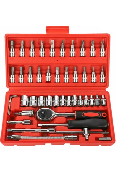 KKmoon 46 Adet Cırcır Anahtarı Soket Aletler Set Metrik 1/4 (Yurt Dışından) KKmoon 46 Adet Cırcır Anahtarı Soket Aletler Set Metrik 1/4 (Yurt Dışından)
