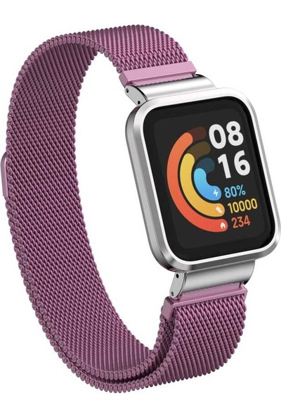 Xiaomi Mi Watch Lite Kasa Korumalı Metal Çerçeve Tasarım Metal Hasır Kordon Xiaomi Mi Watch Lite Kasa Korumalı Metal Çerçeve Tasarım Metal Hasır Kordon