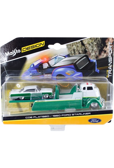 Maisto 1960 Ford Starliner Araç ve Taşıyıcı Tır 1:64 Maisto 1960 Ford Starliner Araç ve Taşıyıcı Tır 1:64