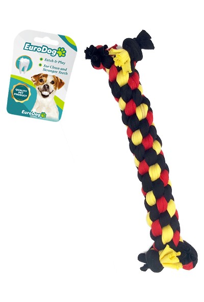 Eurodog Dumbell Diş Ipi Siyah Sarı Kırmızı 24 cm Eurodog Dumbell Diş Ipi Siyah Sarı Kırmızı 24 cm