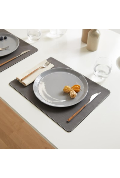 Ocean Home Gri Deri Amerikan Servis 2'li Set Ocean Home Gri Deri Amerikan Servis 2'li Set