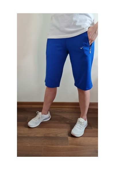 Anger Kadın Yüksek Bel Pamuklu Fermuarlı Uzun Şort