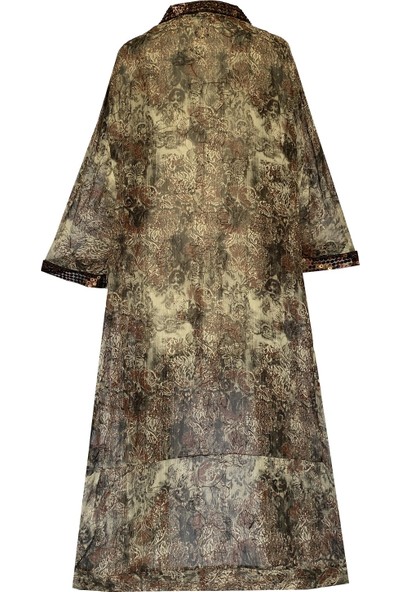 MAREVER FASHION Pul Şerit Şifon Renkli Kaftan