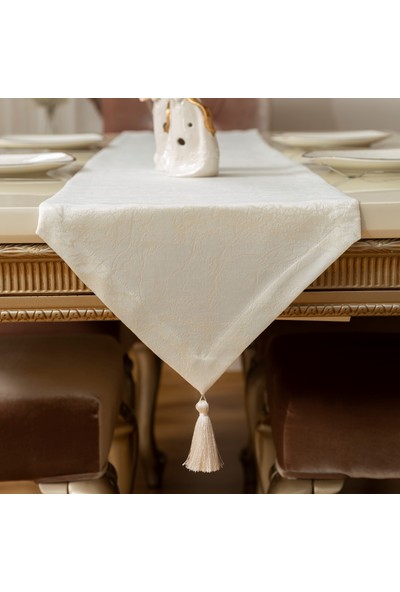 Toshe Beyaz Runner Dekoratif Runner Desenli Runner Toshe Beyaz Runner Dekoratif Runner Desenli Runner