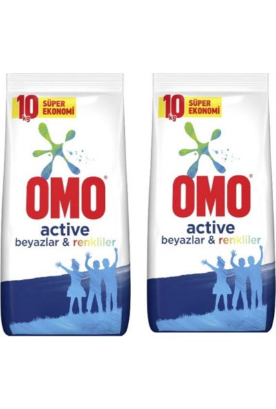 Omo Active Beyazlar ve Renkliler 10 kg + 10 kg Omo Active Beyazlar ve Renkliler 10 kg + 10 kg