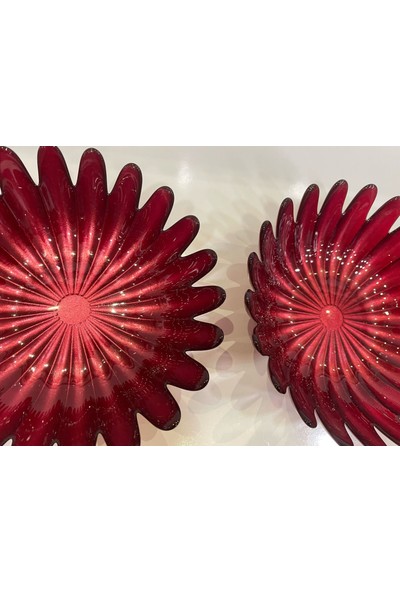 Papatya Model Kırmızı Renk 2'li Çerezlik Papatya Model Kırmızı Renk 2'li Çerezlik