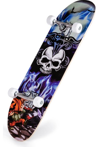 Hsport Kaymaz Yüzey 7 Katmanlı ve Zımparalı Hiphop Style Kurukafa Baskılı Silikontekerli Tahta Kaykay Hsport Kaymaz Yüzey 7 Katmanlı ve Zımparalı Hiphop Style Kurukafa Baskılı Silikontekerli Tahta Kaykay