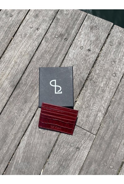 Le'Piels Bordo Kroko Deri Kartlık